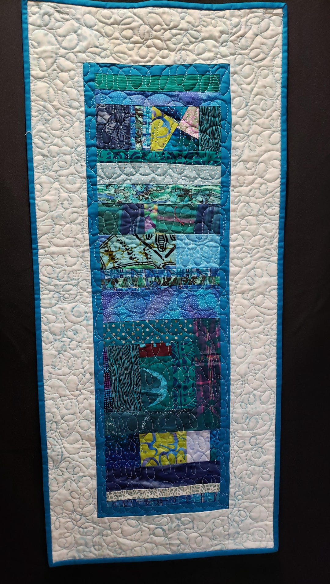 New Sale Price Modern TURQUOISE BATIK RUNNER, Bold Patterns, All ...