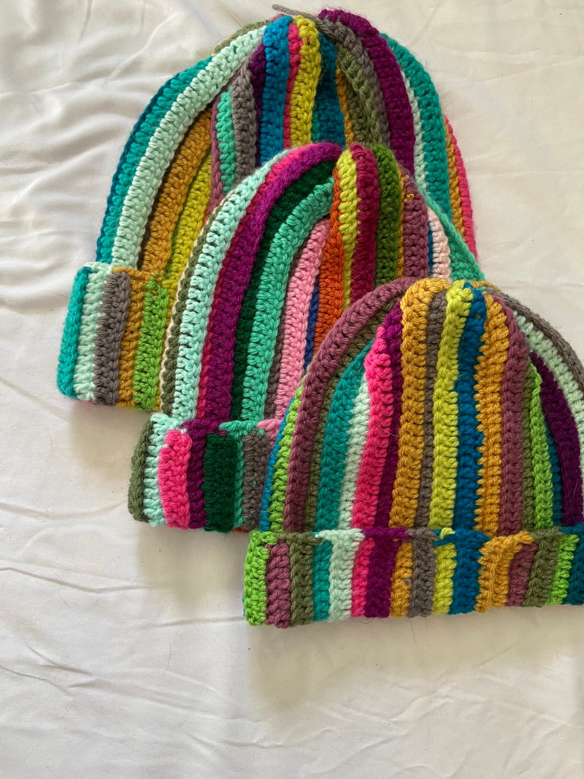 Multi Color Striped Crochet Hat - Etsy