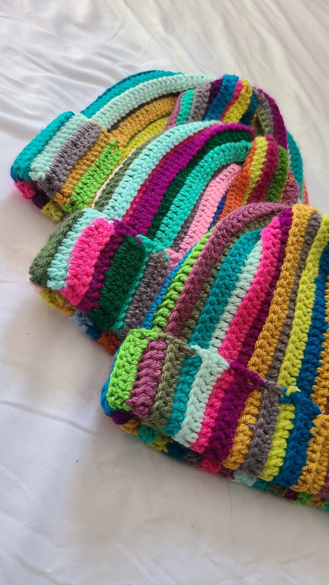 Multi Color Striped Crochet Hat - Etsy