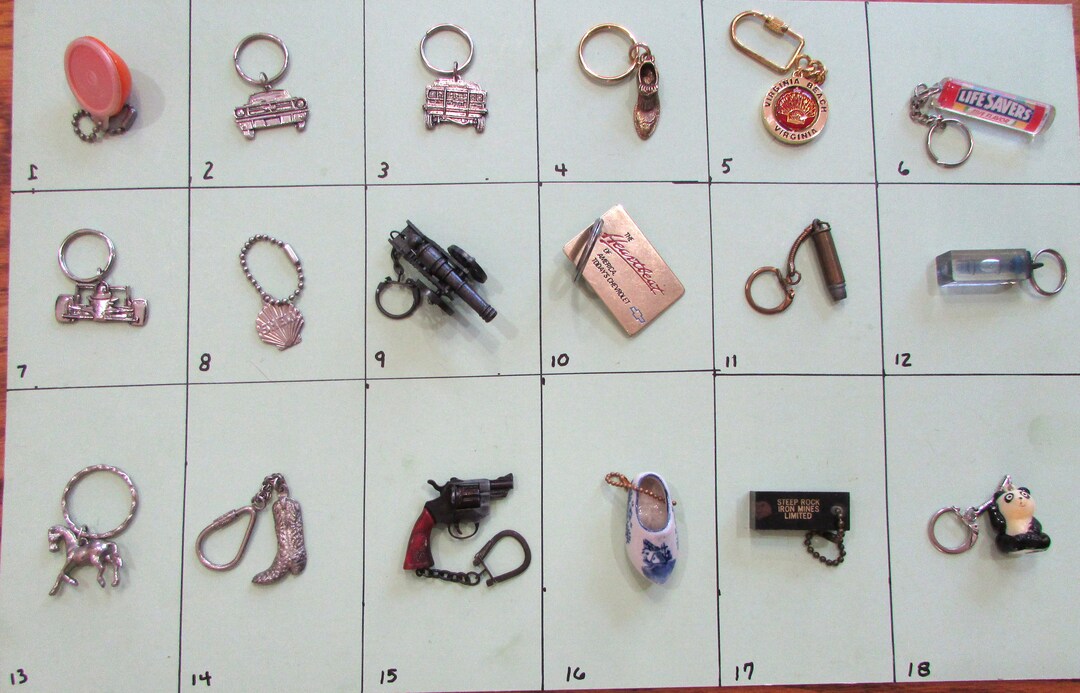 Vintage Collectibe Key Chains 50s 60s 70s - Etsy