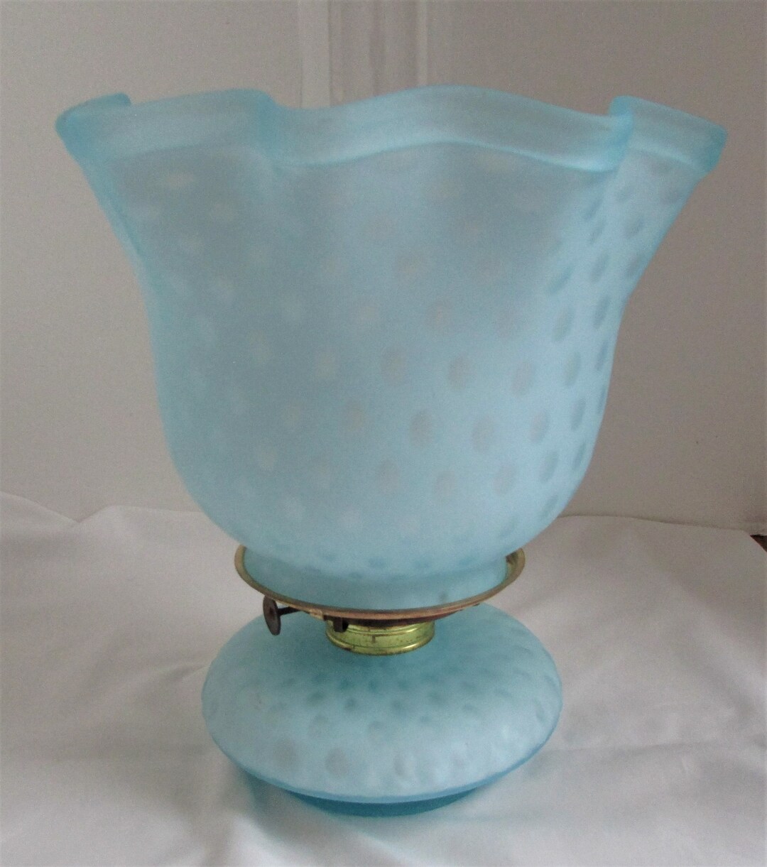 Vintage Fenton Made for L.G. Wright Blue Controlled Bubble Optic Cased ...