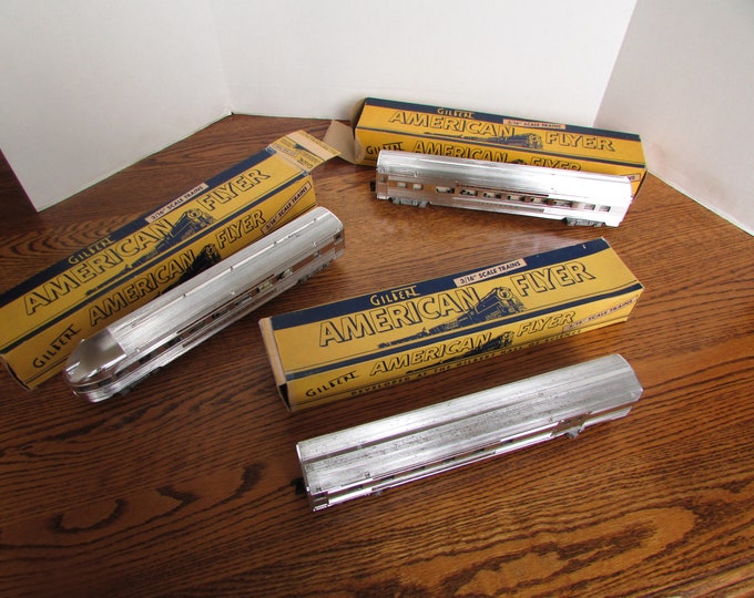 Vintage Gilbert American Flyer 3/16 Scale Model Train Cars With Boxes ...