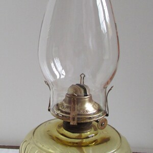 Vintage Amber Clam Rib Oil Lamp With Button Pattern Base | Etsy