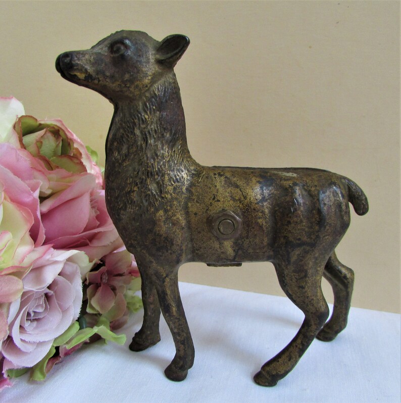Vintage Cast Iron Deer Cast Iron Metal Bank - Etsy