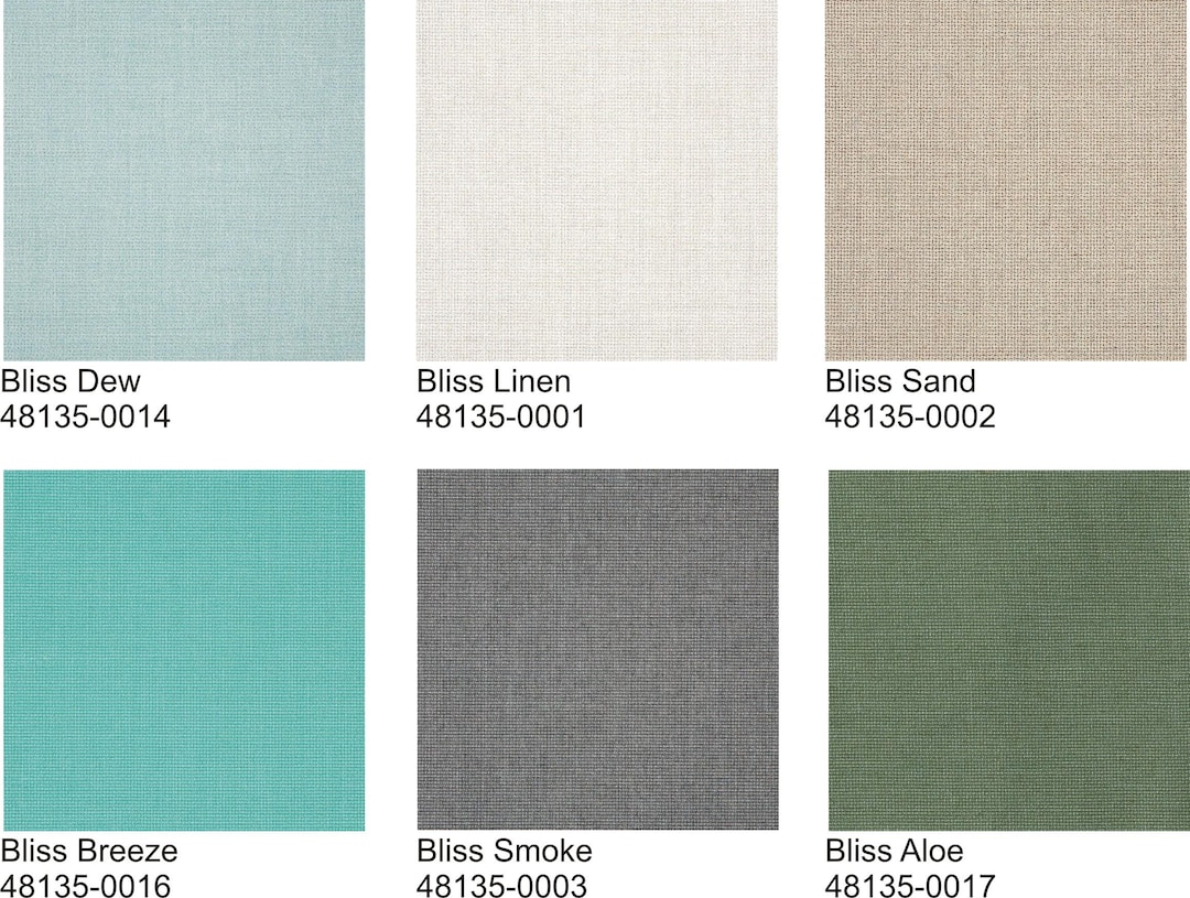 Sunbrella Bliss Outdoor Fabric by the Yard 14 Colors - 2 Yard Minimum ...
