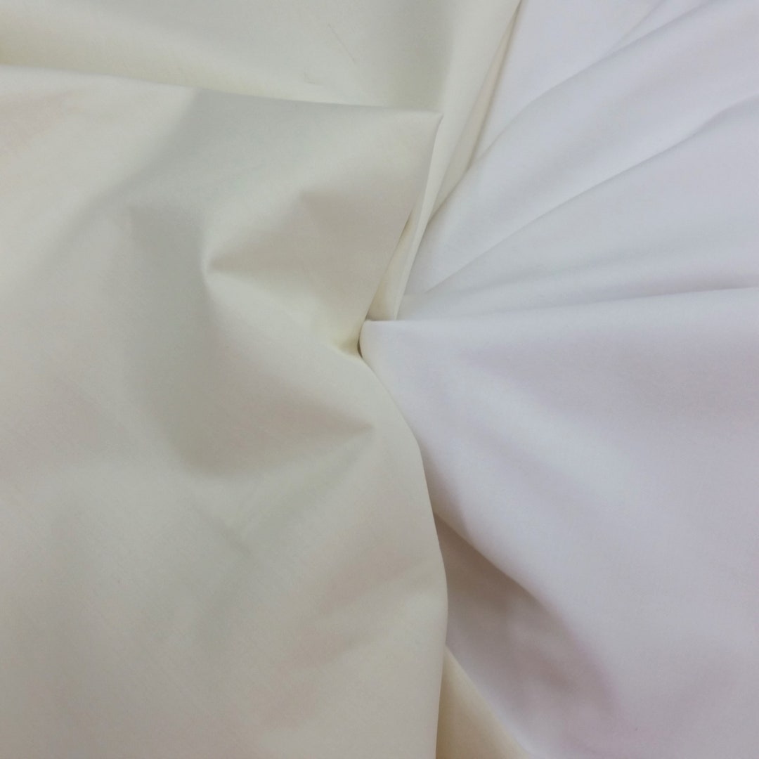 Cotton Sateen in White or Cream 100% Cotton Sateen Fabric Excellent ...