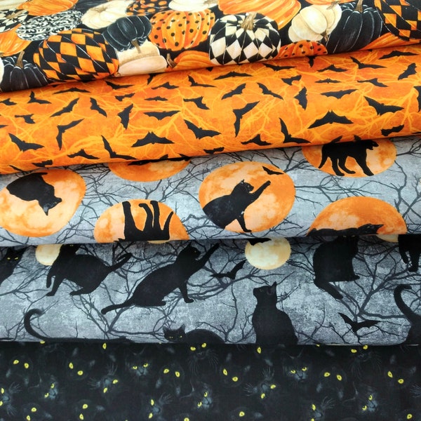 Black Cat Capers Panel Fabric - Etsy