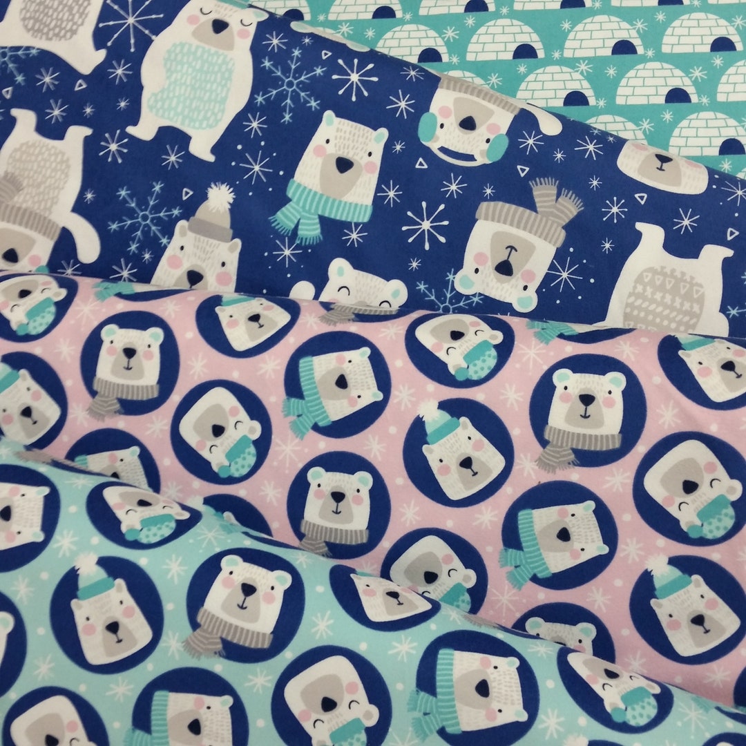Polar Bears at Play 100% Cotton Flannel Quilters Flannel From Northcott ...