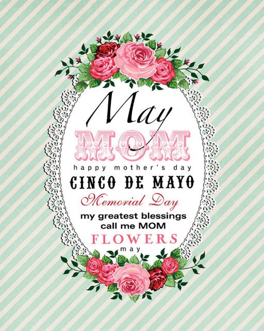 May Subway Art. Mother's Day Printable. Instant Download. - Etsy