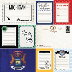 Michigan Journal Cards. Digital Scrapbooking. Project Life. Instant ...