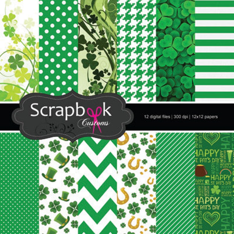 St. Patrick's Day. Digital Paper. Instant Download. - Etsy