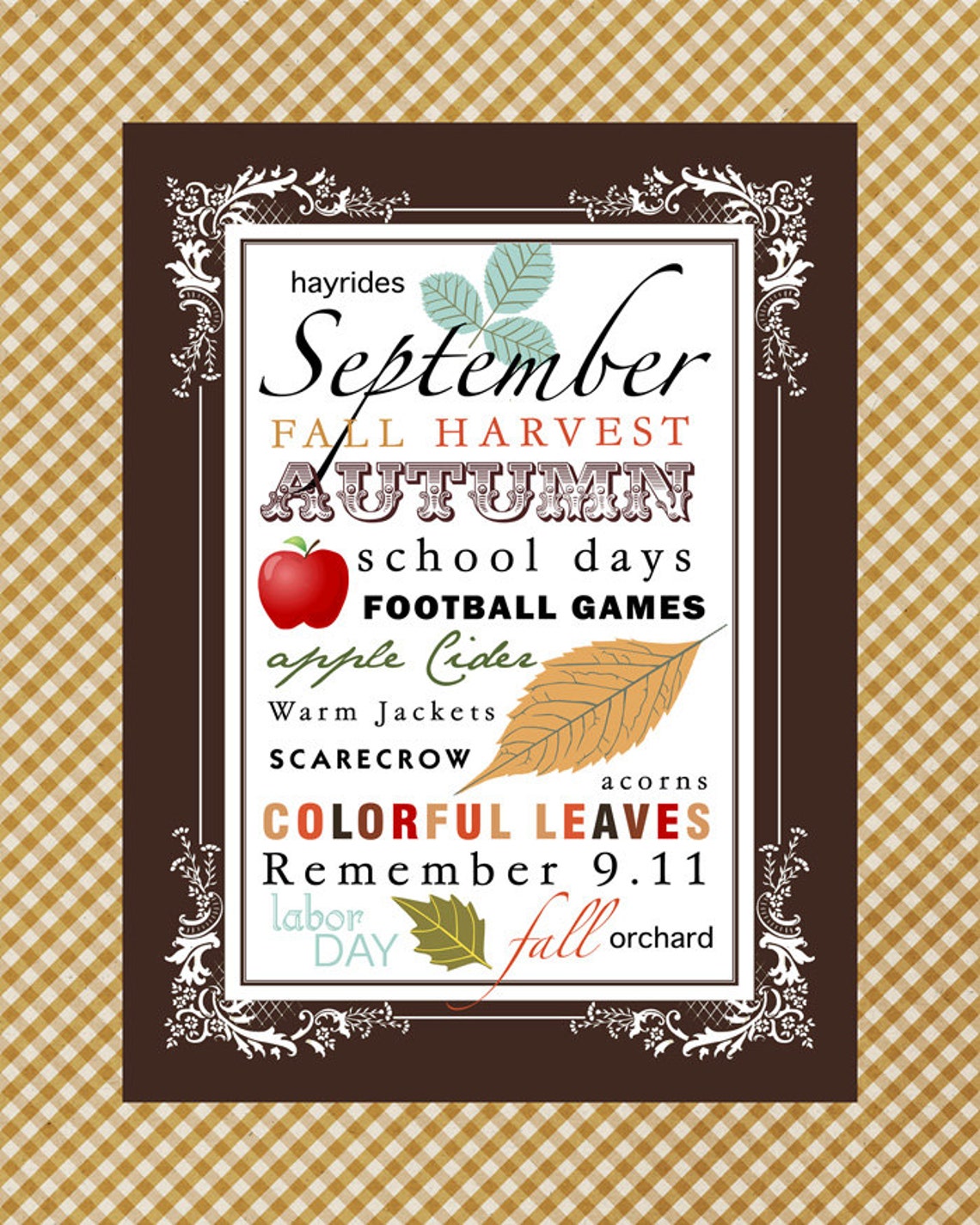 September Subway Art. Printable. Instant Download. - Etsy