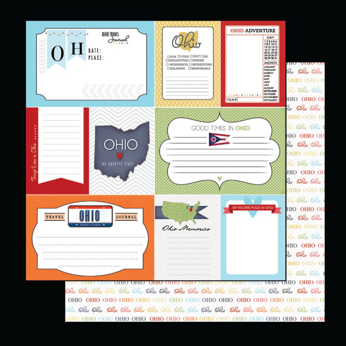 Ohio Journal Cards. Digital Scrapbooking. Project Life. Instant ...