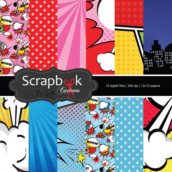 Superhero Digital Paper. Instant Download. Super Dad. Super | Etsy