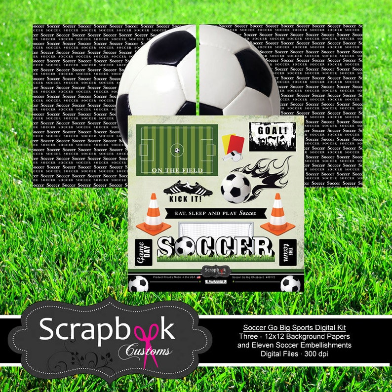 Soccer Digital Scrapbooking. Instant Download. - Etsy