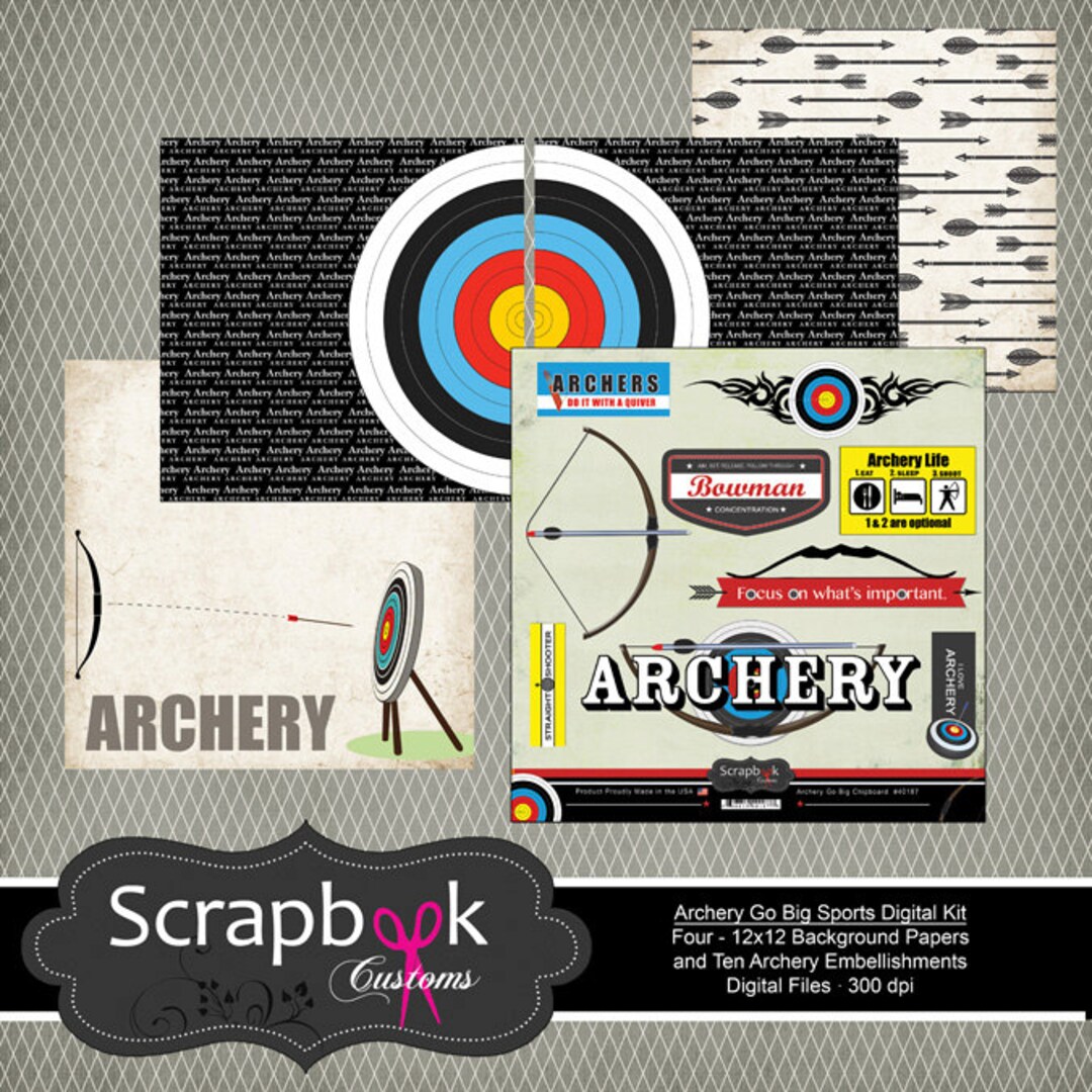 Archery Digital Scrapbooking. Instant Download. - Etsy