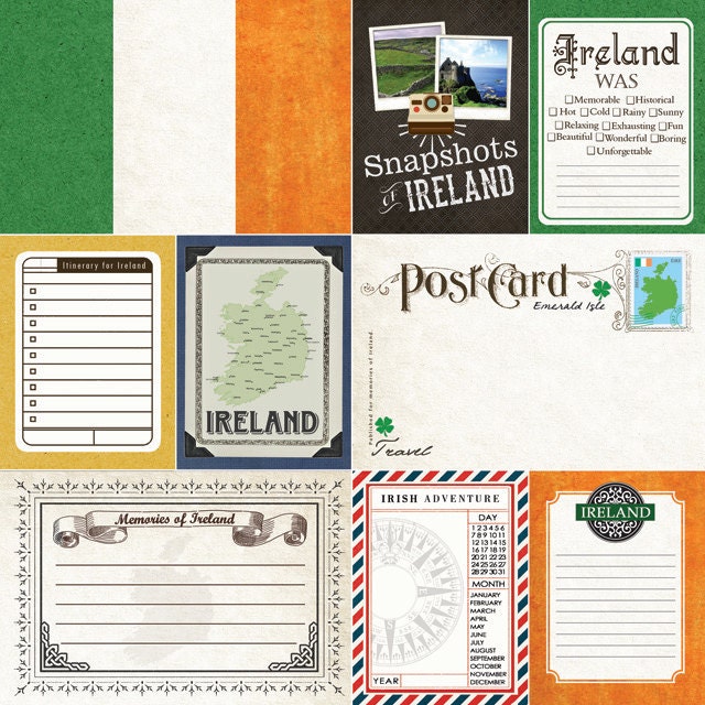 Ireland Journal Cards. Digital Scrapbooking. Project Life. Instant ...