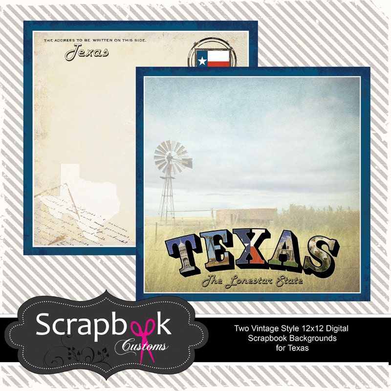 Texas Digital Scrapbooking Paper. Vintage. Instant Download. - Etsy