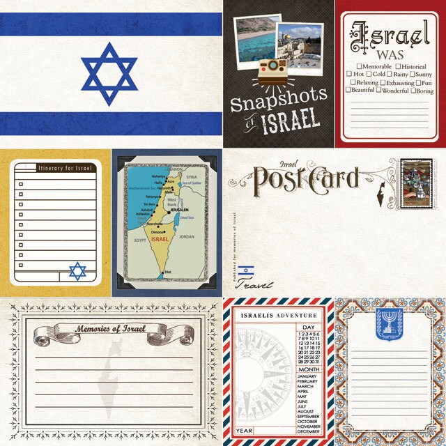 Israel Journal Cards. Digital Scrapbooking. Project Life. Instant ...