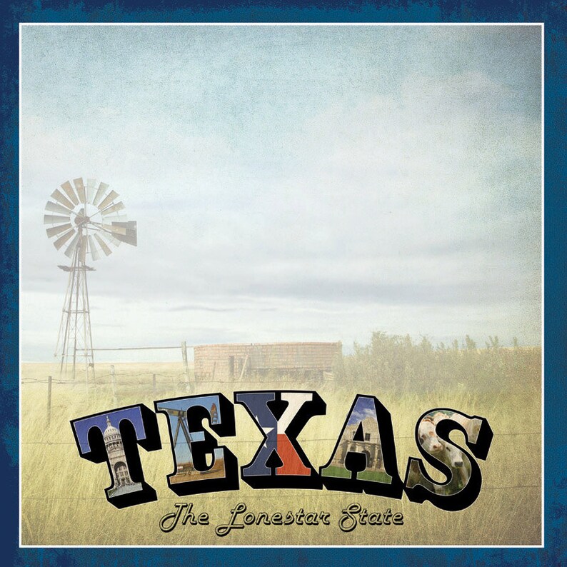 Texas Digital Scrapbooking Paper. Vintage. Instant Download. - Etsy