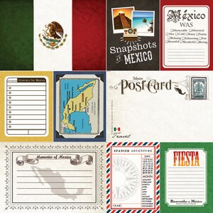 Mexico Journal Cards. Digital Scrapbooking. Project Life. Instant ...