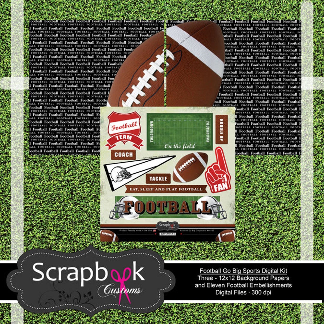 Football Digital Scrapbooking. Instant Download. - Etsy