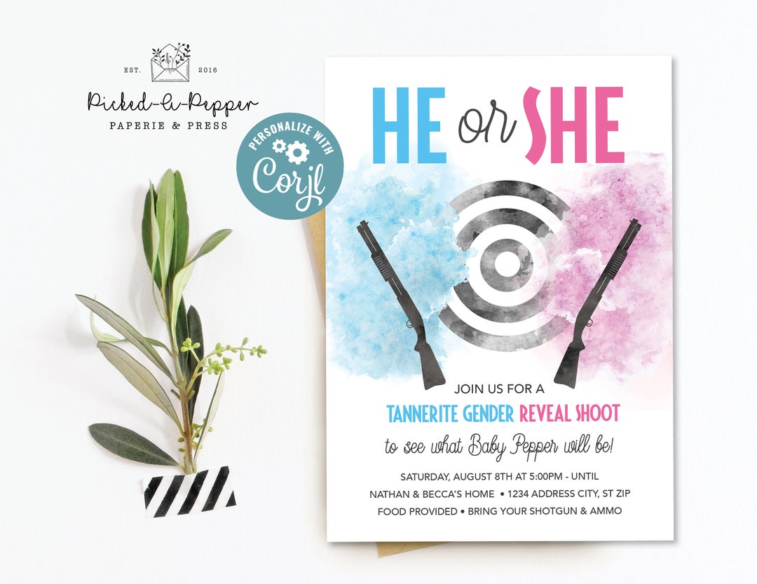 Tannerite Gender Reveal Invitation Explosive Baby Gender Reveal Target ...