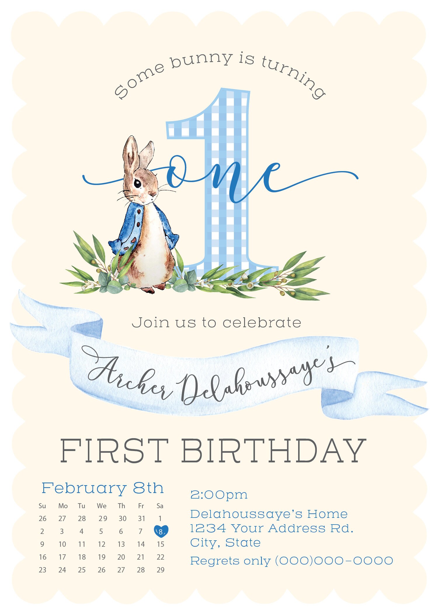 Peter Rabbit Invitation Peter Rabbit First Birthday Some - Etsy