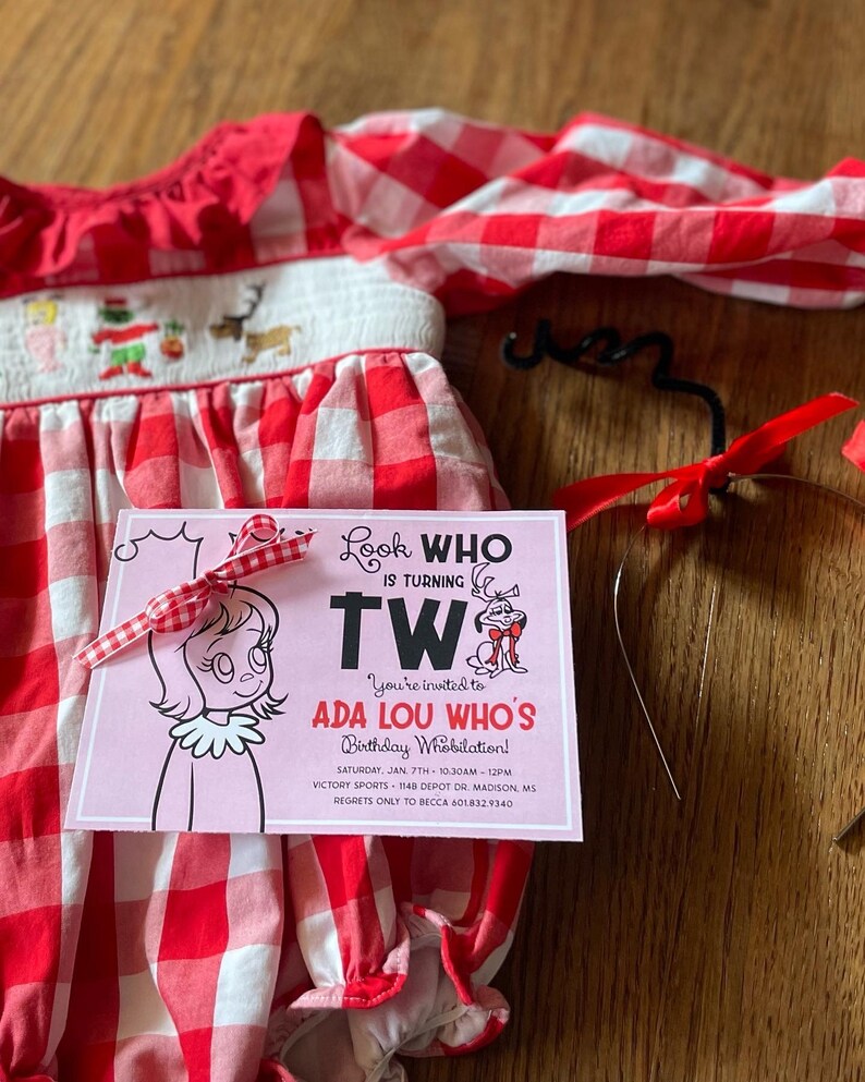 Cindy Lou Who Invitation, Cindy Lou Birthday Invitation, Look Who's ...