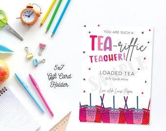PRINTABLE Loaded Tea Gift Card Holder, Thanks for Being so Tea-riffic ...