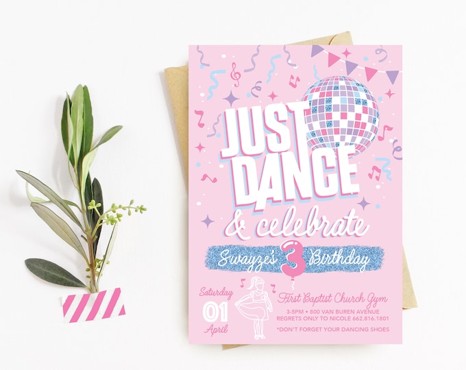 Just Dance Invitation, Disco, Dance Party- Tween- Diva Birthday ...