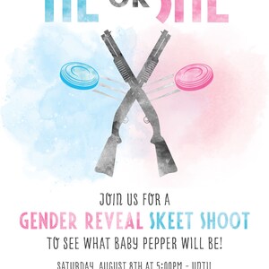 Skeet Shoot Invitation Gender Reveal Gender Skeet Blue or - Etsy