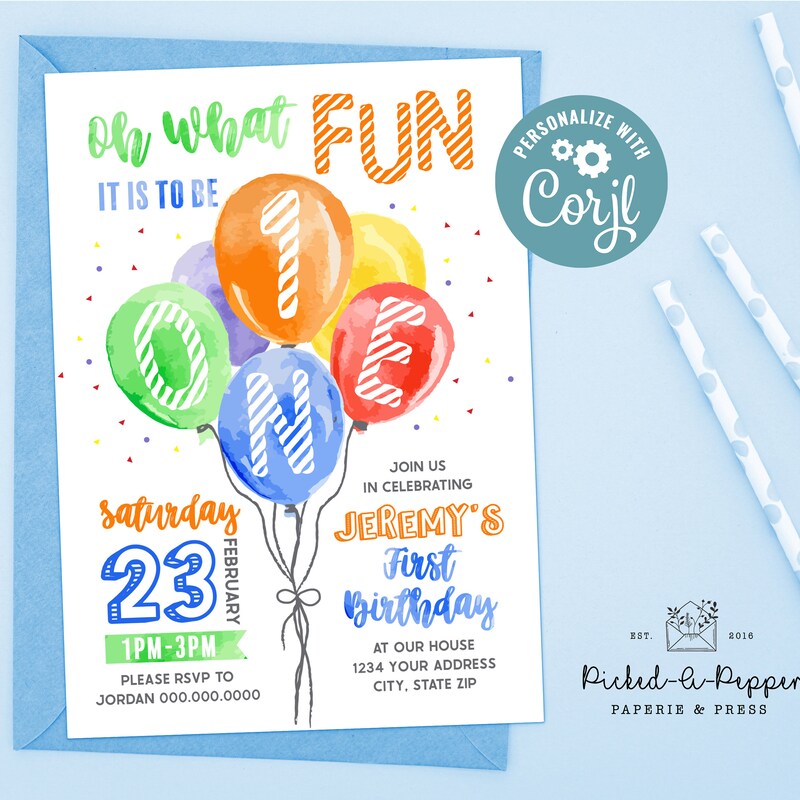 Balloon Invitation - Etsy