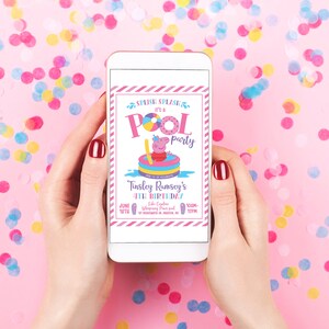 Editable Peppa Pig Pool Party Invitation, Peppa Pig Swim Party, Peppa ...
