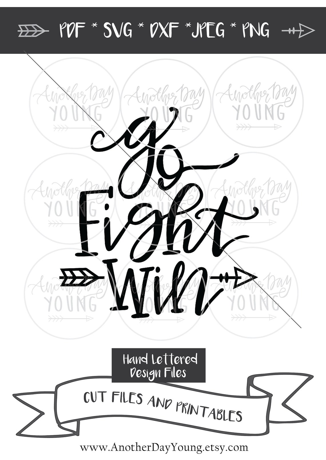 Go Fight Win Svg / Football SVG / Friday Football SVG / - Etsy