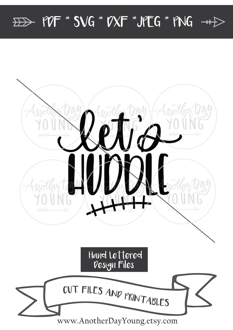 Lets Huddle Svg / Hand Lettered Svg / Football Svg / Football - Etsy