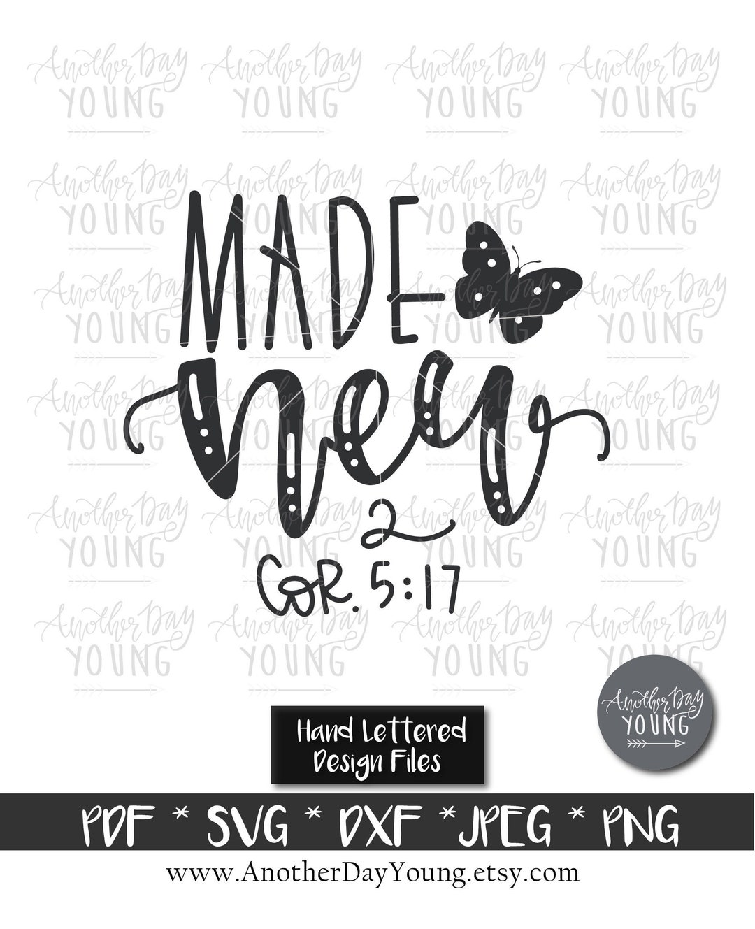 Made New 2 Corinthians 5 17 SVG , Hand Lettered SVG , Bible Cut File ...