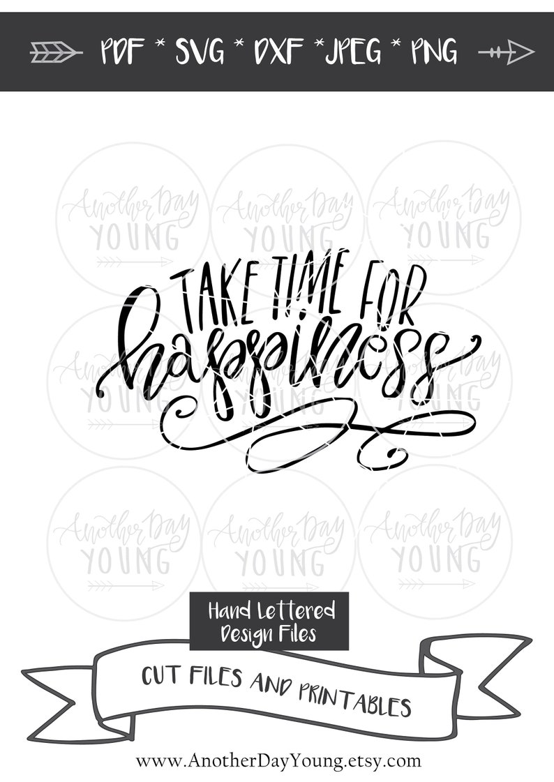 Take Time For Happiness SVG Cut File Silhouette cut file | Etsy