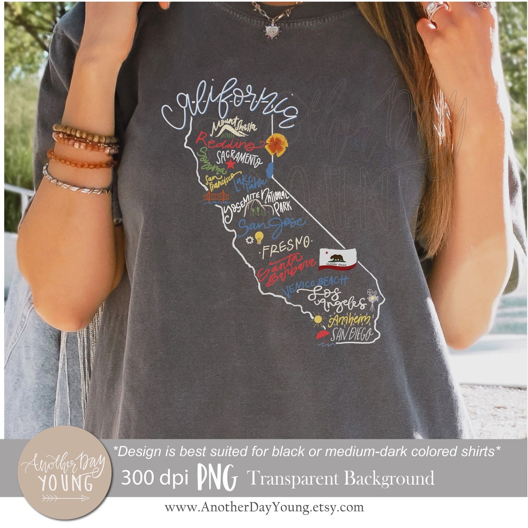 California State PNG Dtf Screen Print Design, San Francisco Los Angeles ...