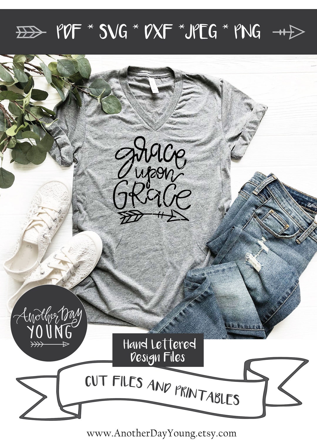 Grace Upon Grace SVG / Hand Lettered SVG / Christian / Jesus SVG / Cut ...