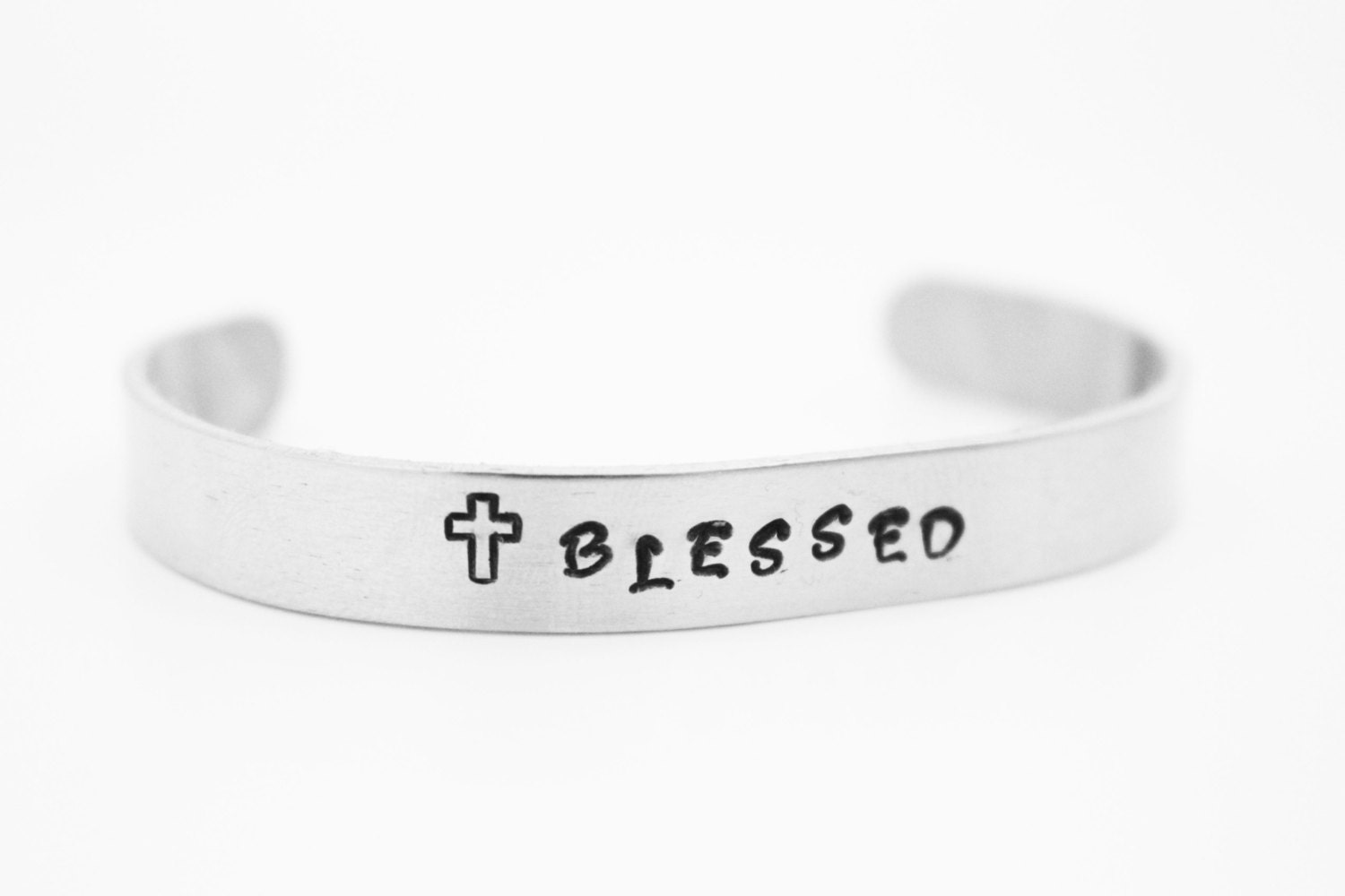 BLESSED Inspirational Hand Stamped Metal Cuff ~ Religious~ Gift~ Unisex ...