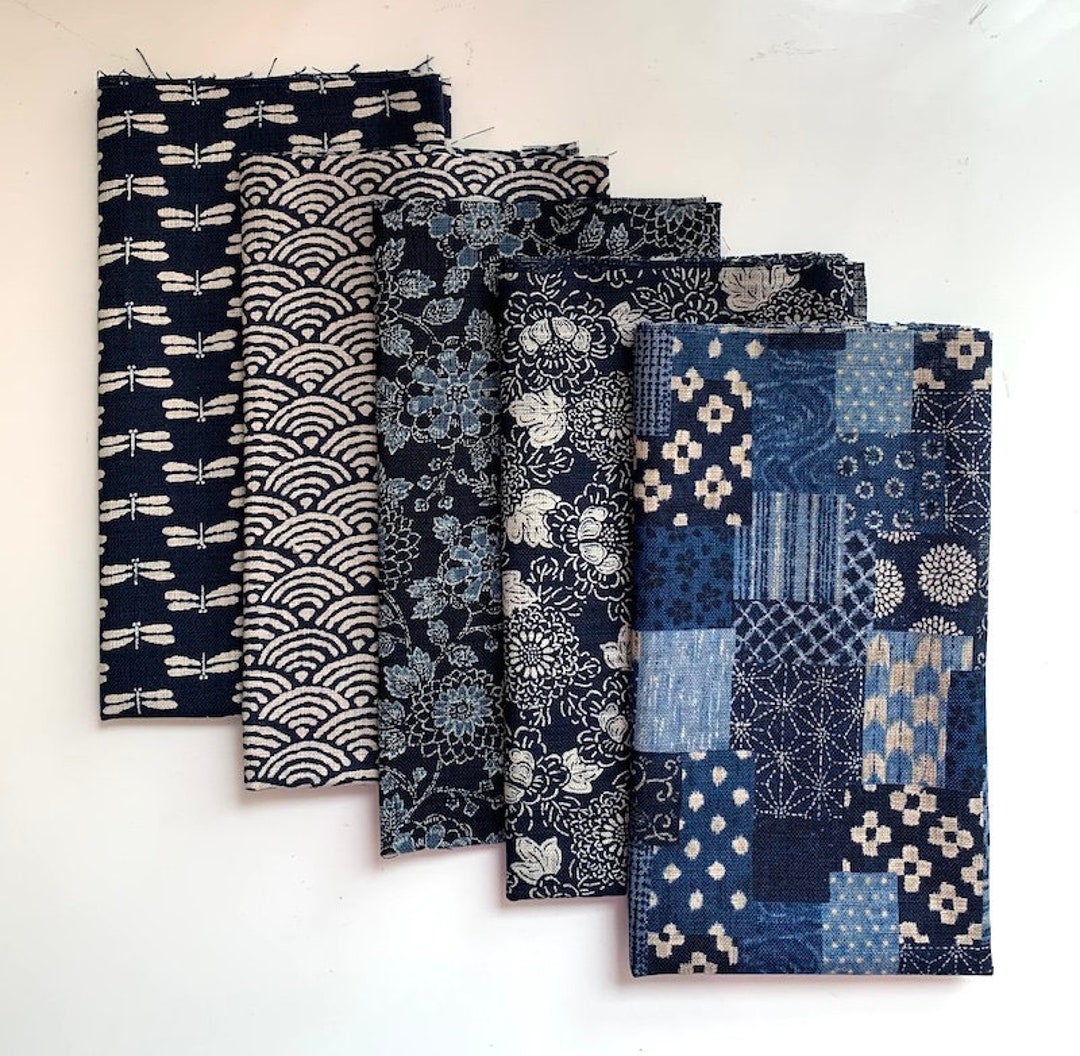 NEW 5 Traditional Japanese Designs in Deep Indigo Blue: Perfect for ...