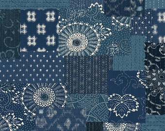 NEW! Japanese Patchwork Design - Indigo Takumi Cotton Fabric - Perfect ...