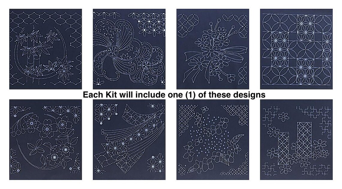 EASY SASHIKO Beginner Kit #287: Pre-printed Fabric, Needles, Thread - Etsy
