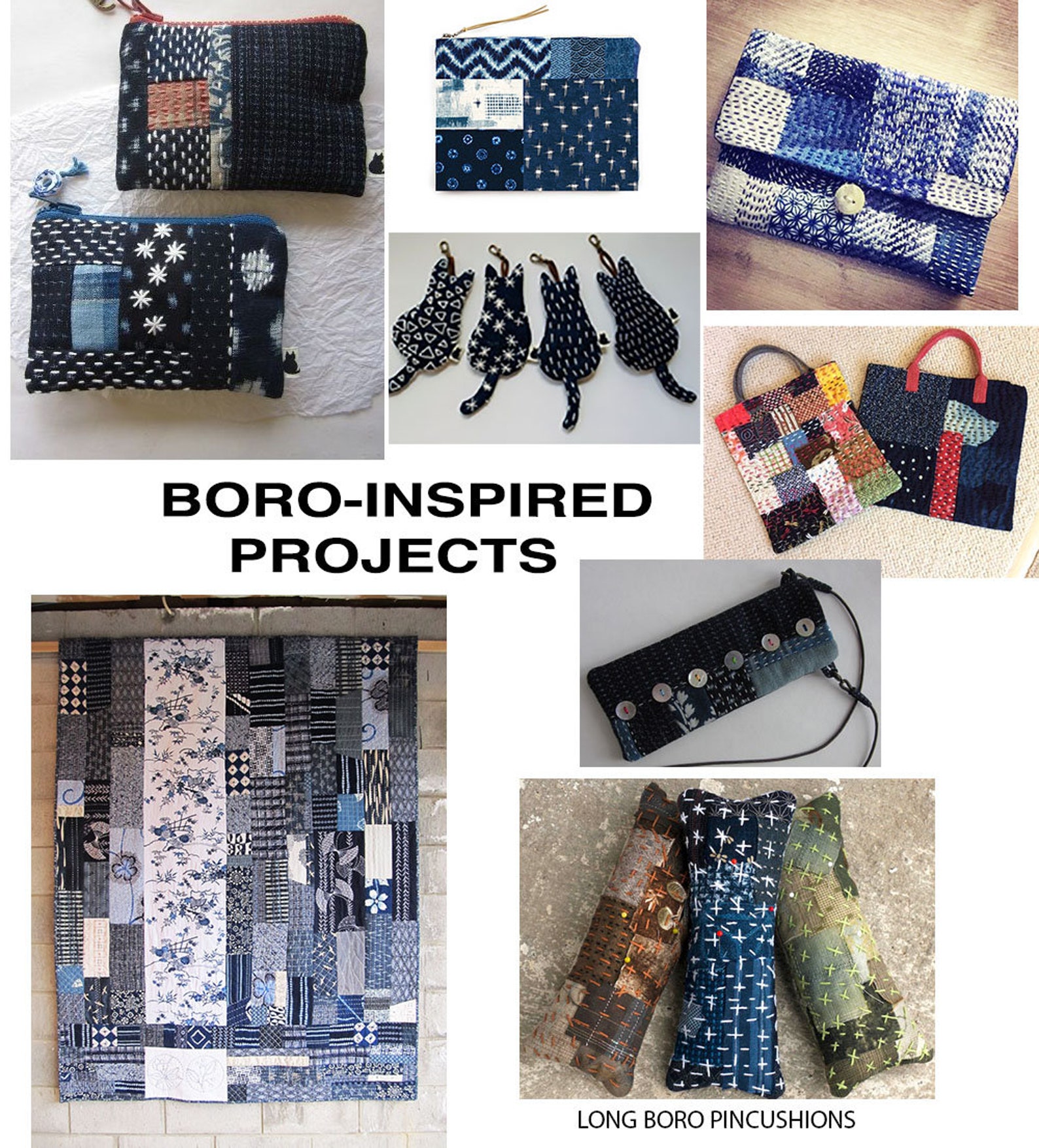 20 Pieces Indigo Cotton Boro Fabric Packs - Etsy