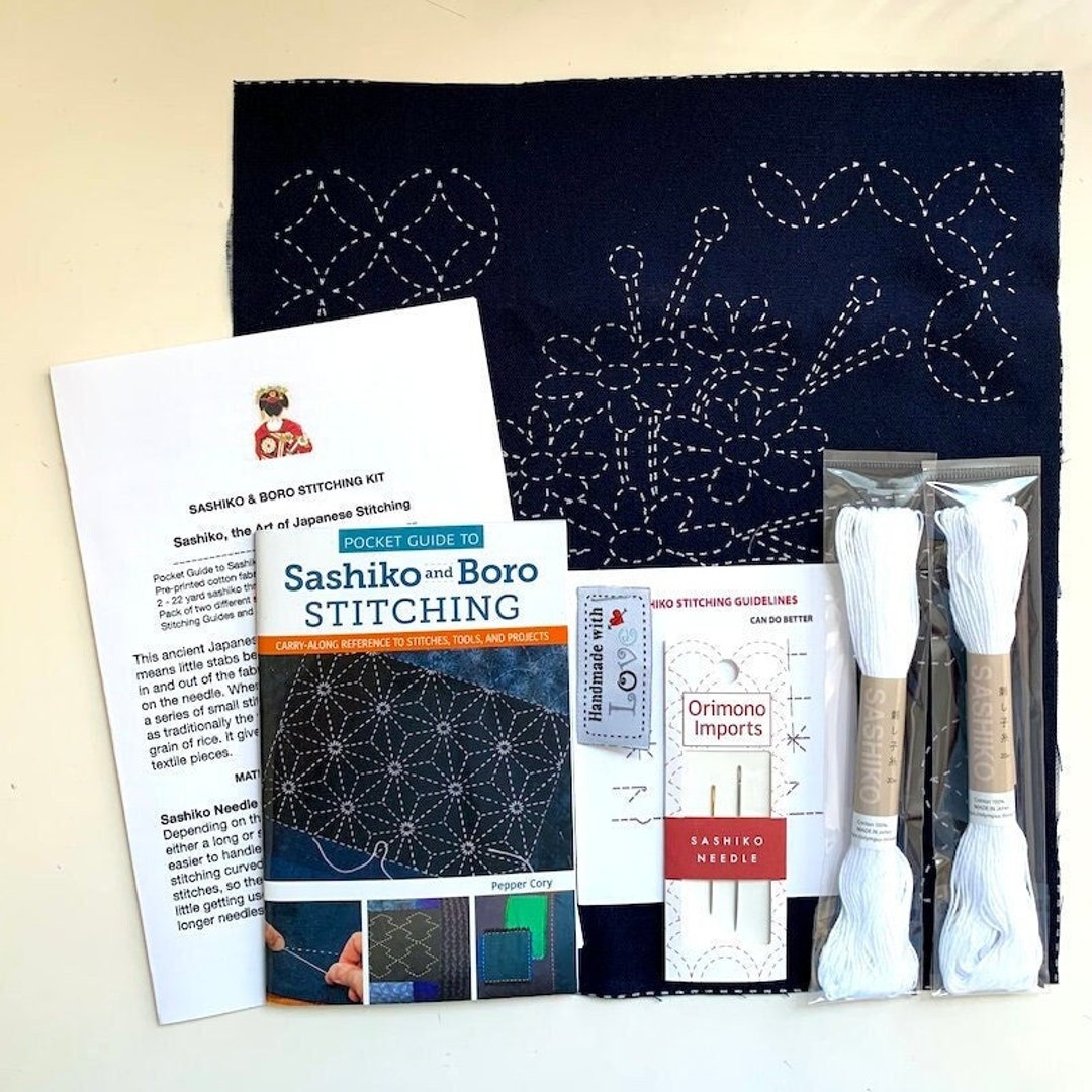 Essential Sashiko Boro Stitching Kit Pocket Guide P Cory Pre Printed