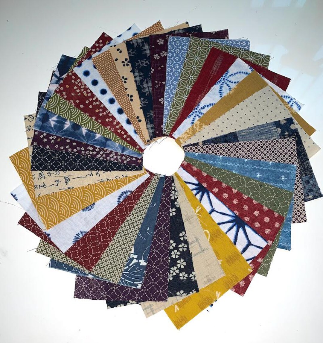 32 Multi-color BORO Slow Stitch Fabric Scrap Pieces 270 - Etsy