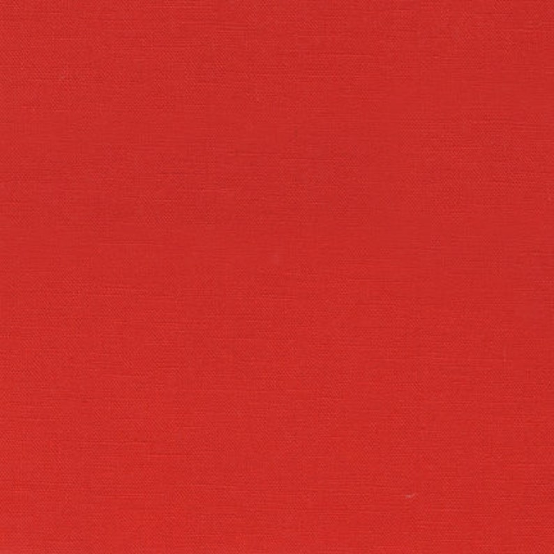 Linen/cotton Solid Ruby Red Fabric Essex From R. Kaufman - Etsy
