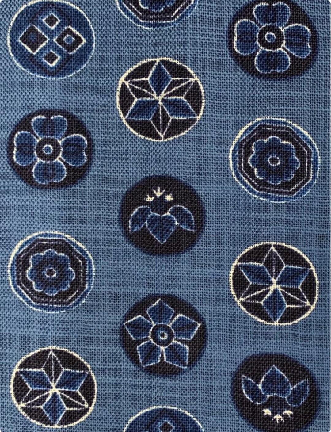 Japanese Crests - Navy Blue Homespun 100% Cotton Traditional Fabric - Etsy