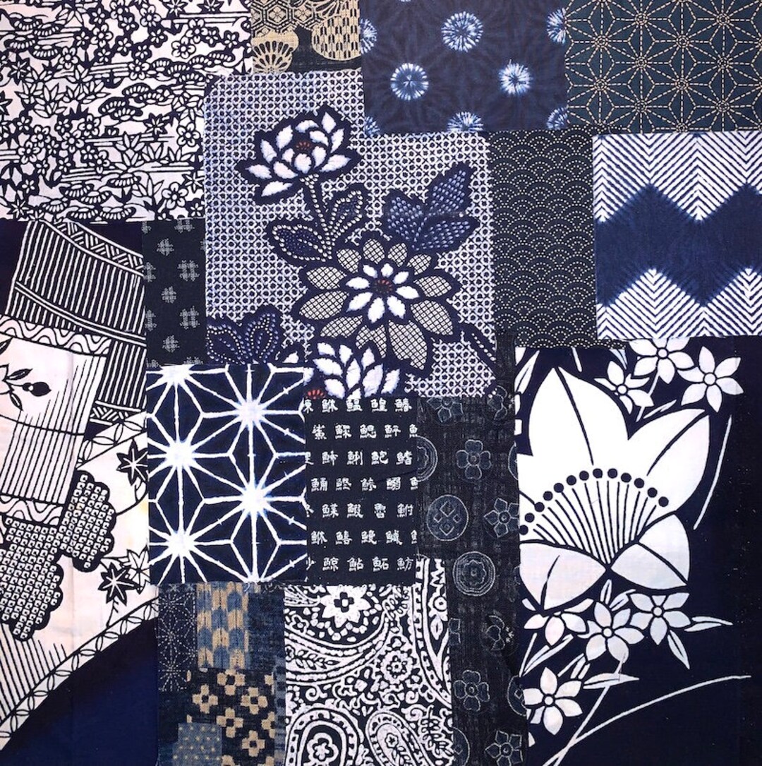15 Blue & White Boro Japanese Fabric Collection 767 Slow Stitching - Etsy